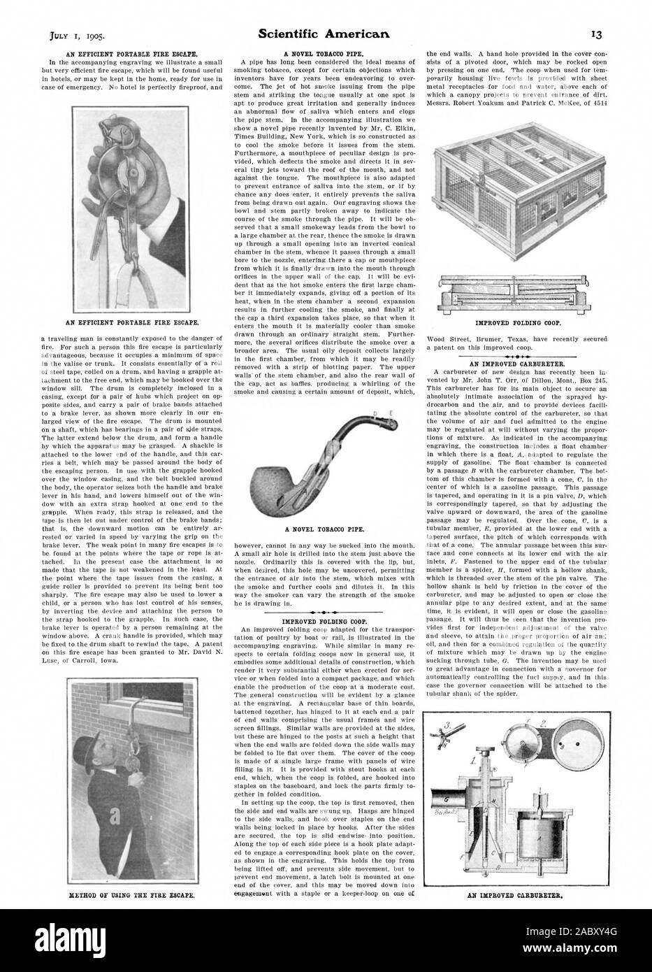 AN EFFICIENT PORTABLE FIRE ESCAPE. AN EFFICIENT PORTABLE FIRE ESCAPE. A ...