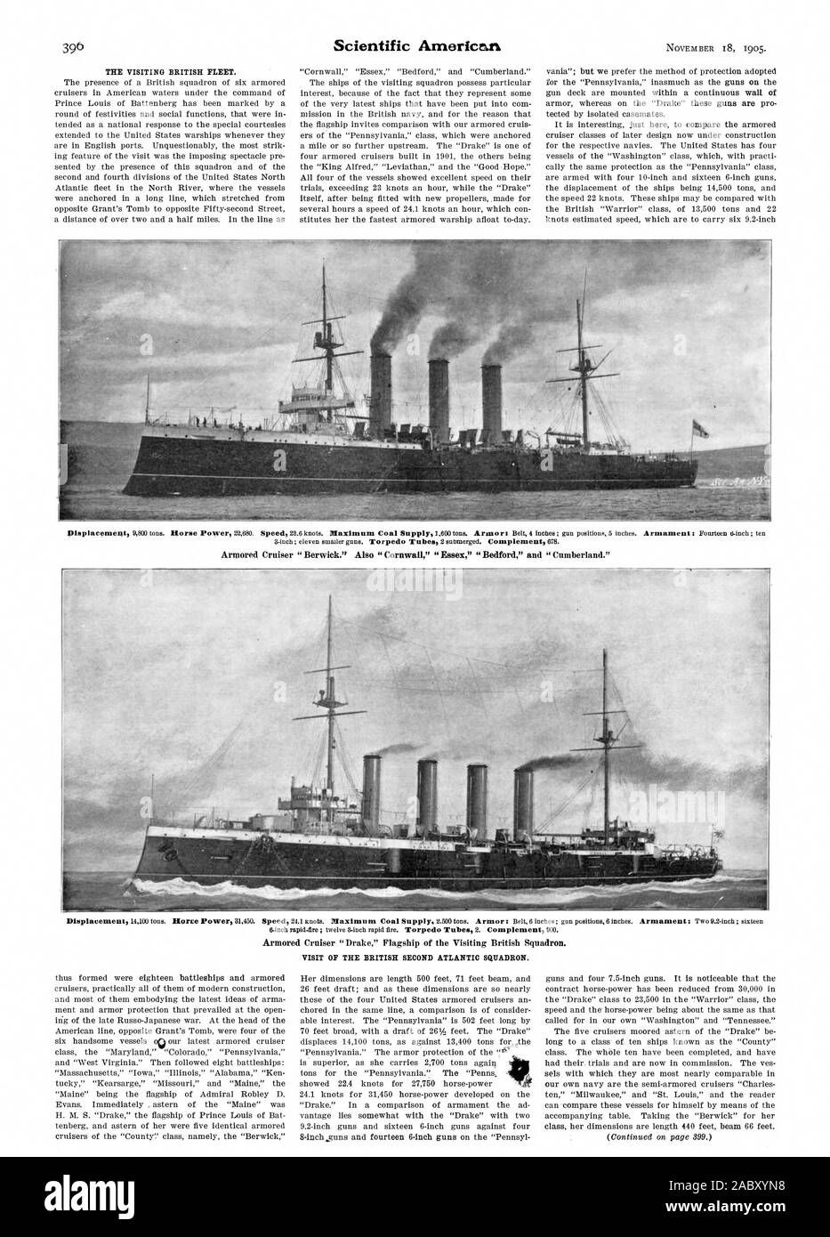 Armored Cruiser ' l3erwiek.' Also 'Cornwall' 'Essex' 'Bedford' and ...