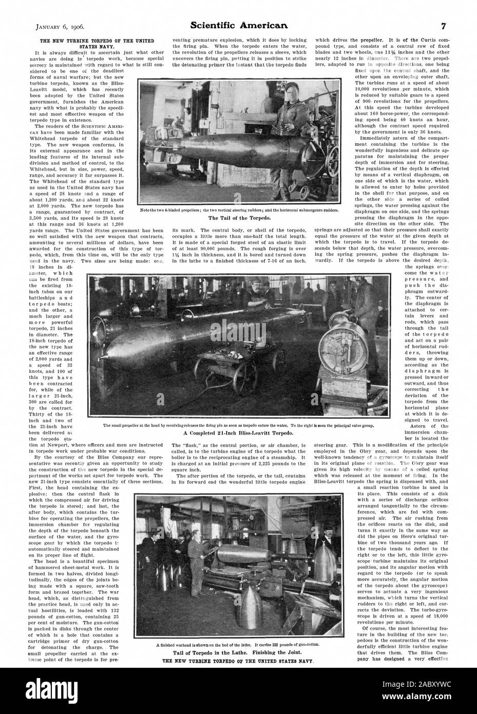 THE NEW TURBINE TORPEDO OF THE UNITED STATES NAVY. The Tail of the ...