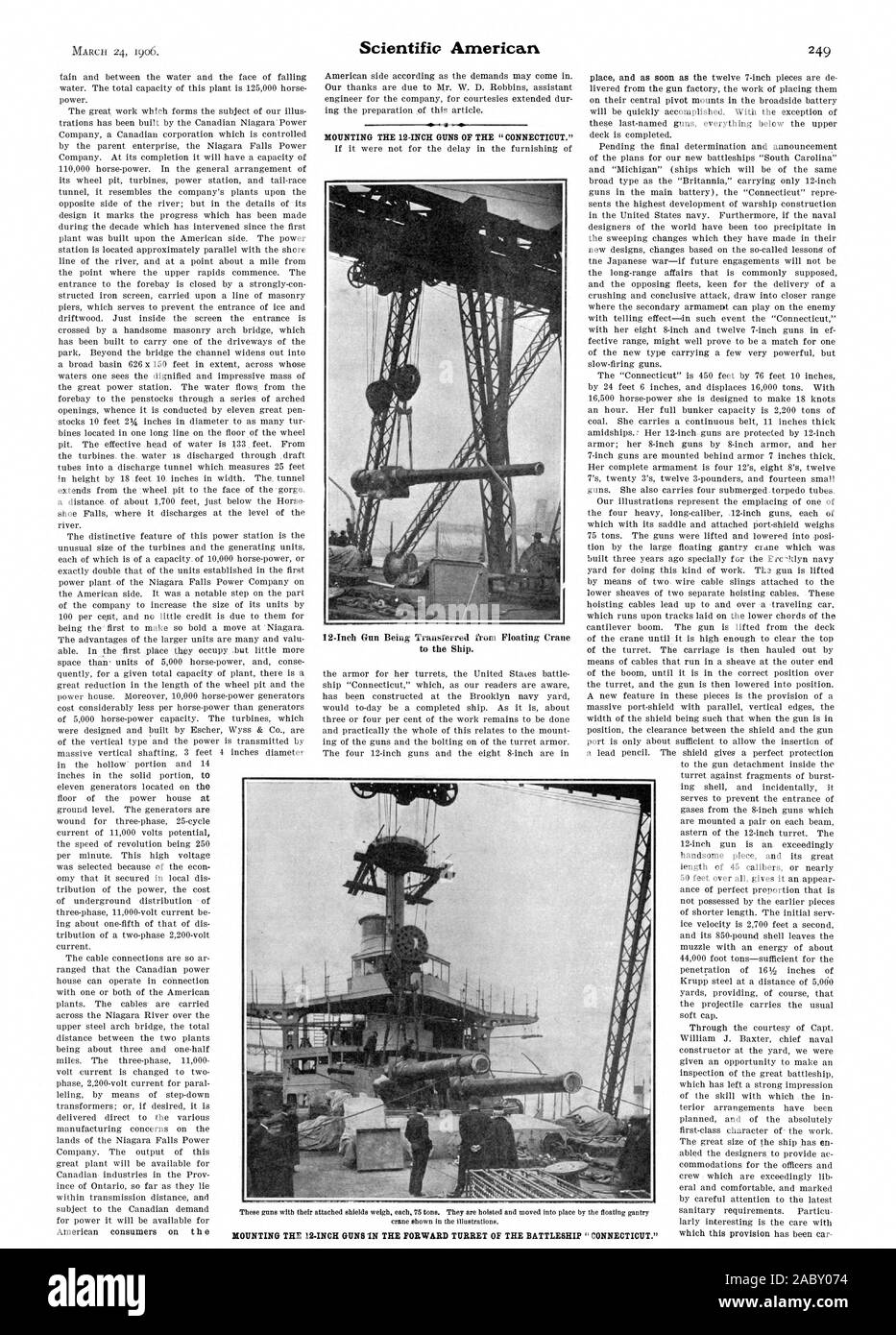 MOUNTING THE 12-INCH GUNS OF THE 'CONNECTICUT.' 1 2-Inch Gun Being ...