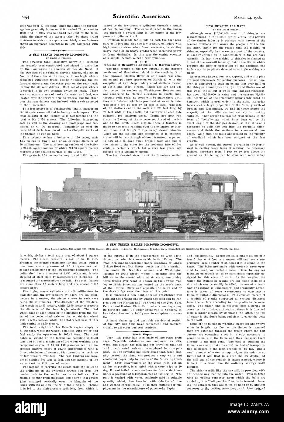 A NEW FRENCH COMPOUND LOCOMOTIVE. Opening of Broadway Extension to ...