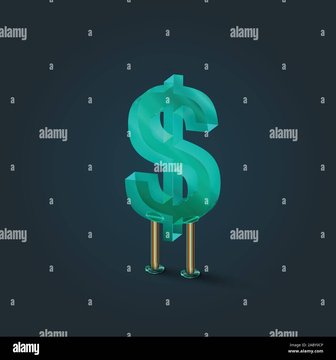 Blue neon dollar symbol Stock Vector Images - Alamy