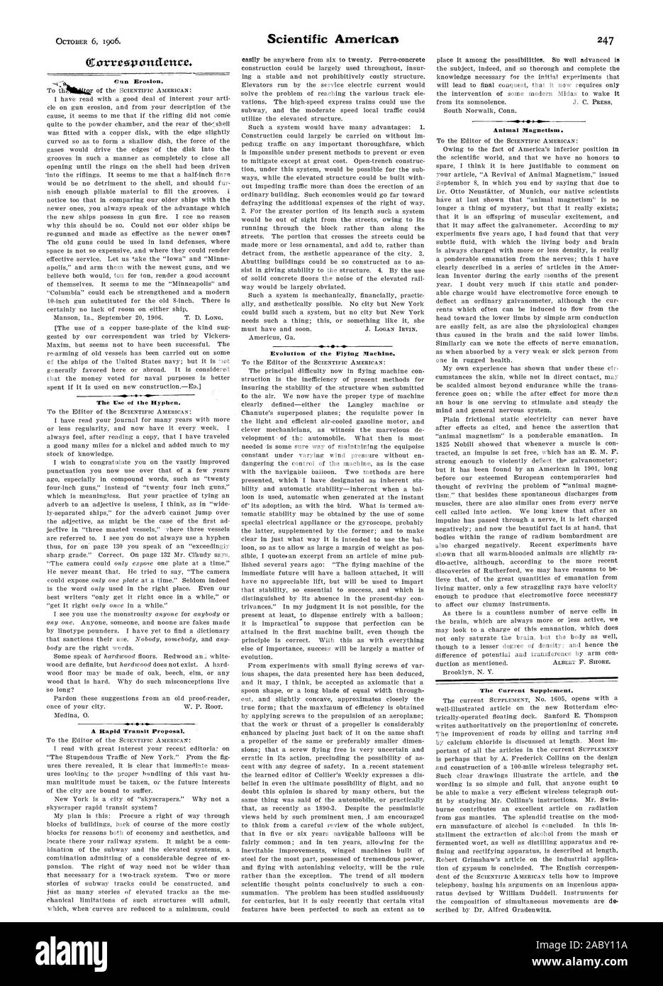 Gun Erosion. The Use of the Hyphen. A Rapid Transit Proposal. Evolution ...