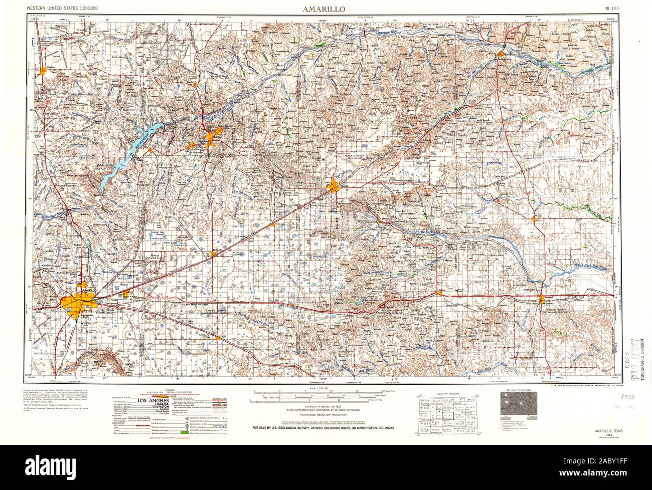 Map of amarillo hi-res stock photography and images - Alamy