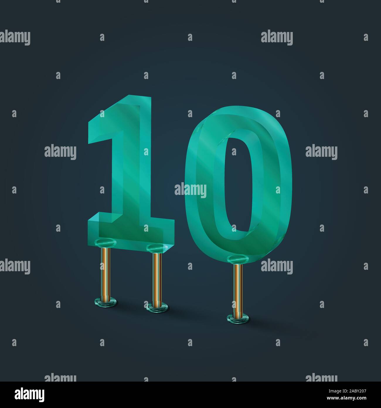 Number made by glass, vector Stock Vector Image & Art - Alamy