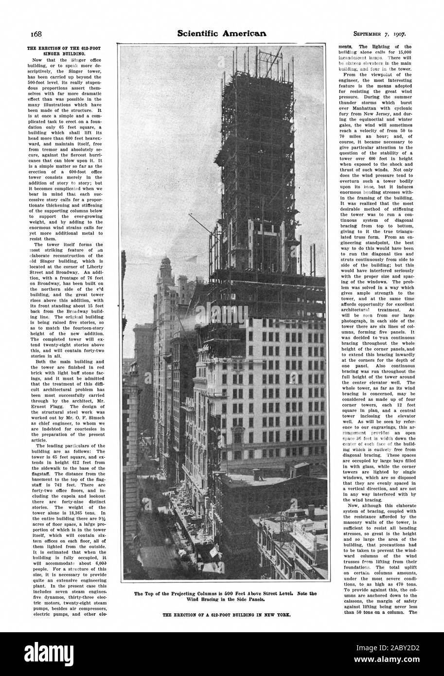 The Top of the Projecting Columns is 600 Feet Above Street Level. Note ...