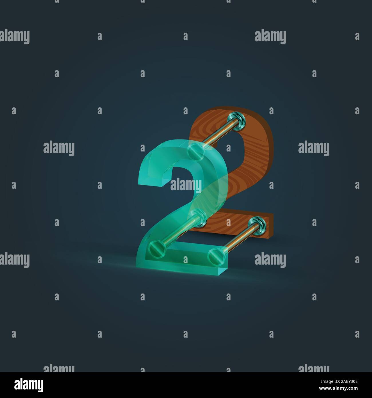 Number made by glass and wood, vector Stock Vector Image & Art - Alamy