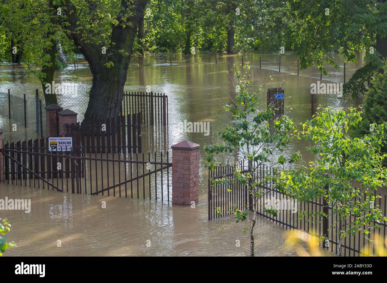 Flooded areas during floods, Warsaw, Poland Stock Photo - Alamy
