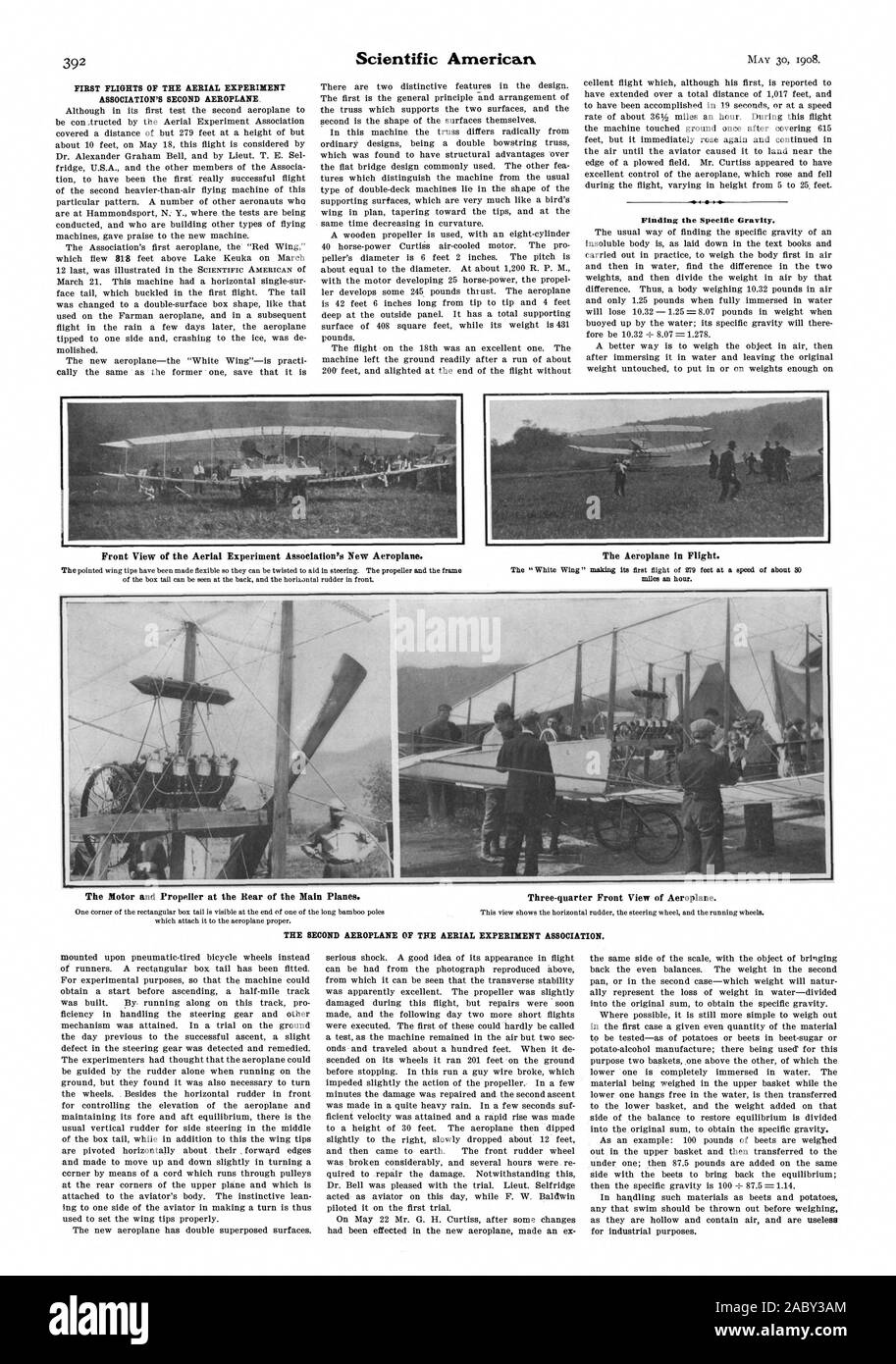 FIRST FLIGHTS OF THE AERIAL EXPERIMENT ASSOCIATION'S SECOND AEROPLANE ...