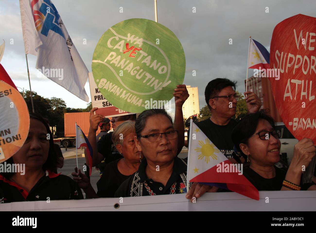 Manila, Philippines. 29th Nov, 2019. Militant groups staged a protest ...