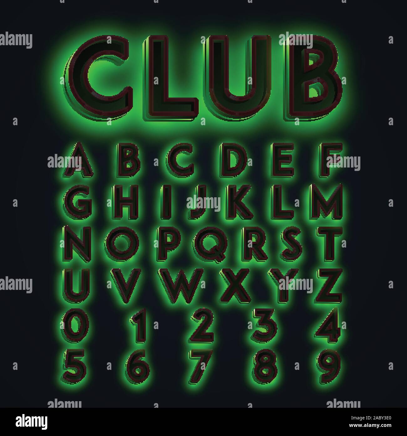 Green 'CLUB' neon lights typeset, vector Stock Vector Image & Art - Alamy