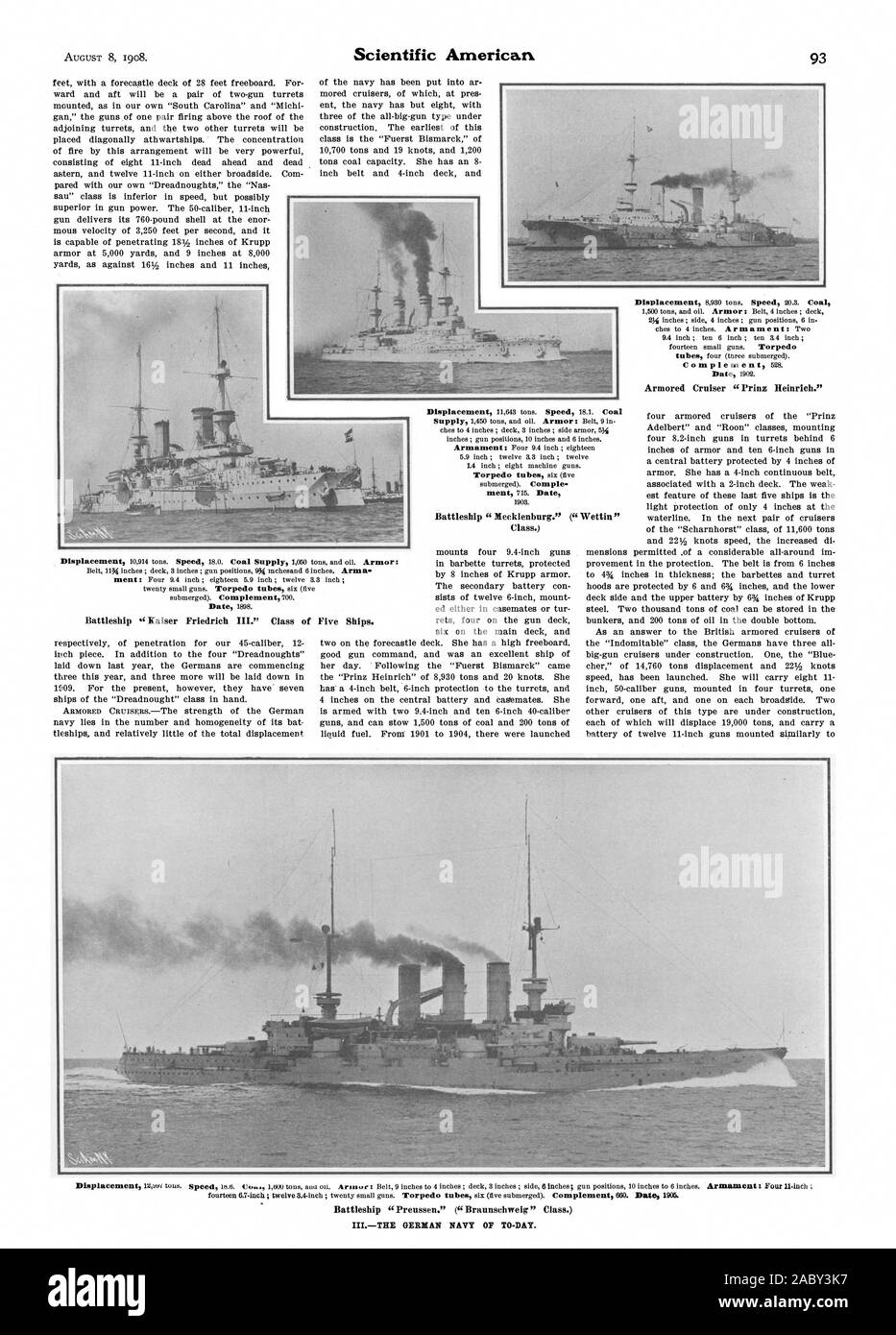 Class. Battleship 'Preussen.' (' Braunschweig' Class.) IIITHE GERMAN ...