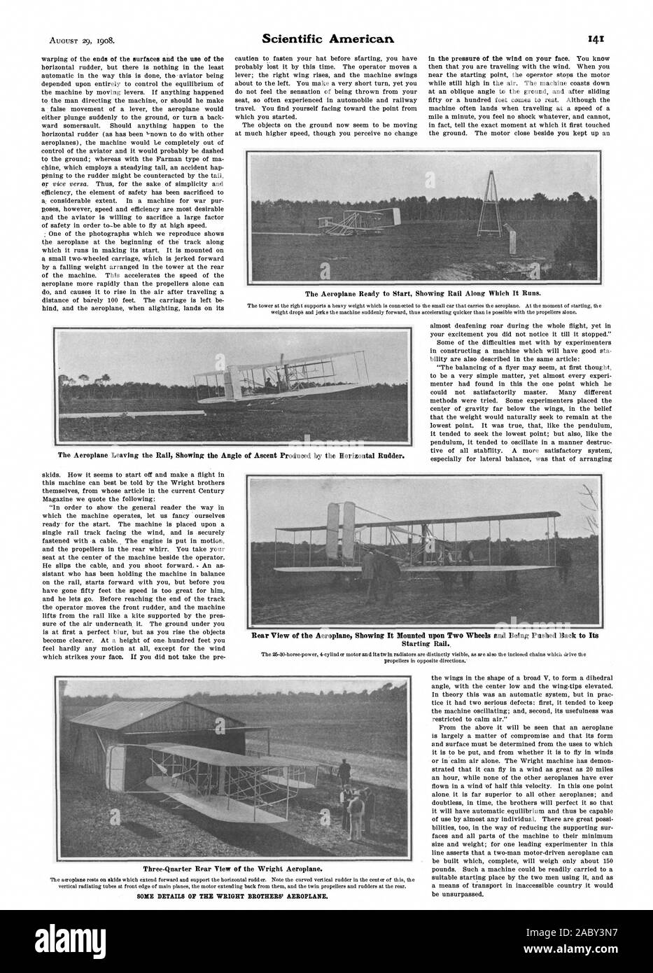 The Aeroplane Leaving the Rail Showing the Angle of Ascent Produced by ...