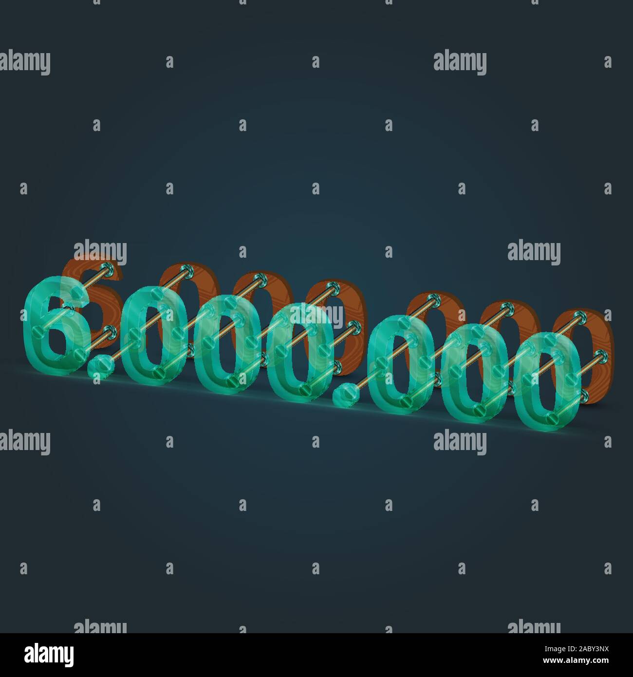 Number made by glass and wood, vector Stock Vector Image & Art - Alamy
