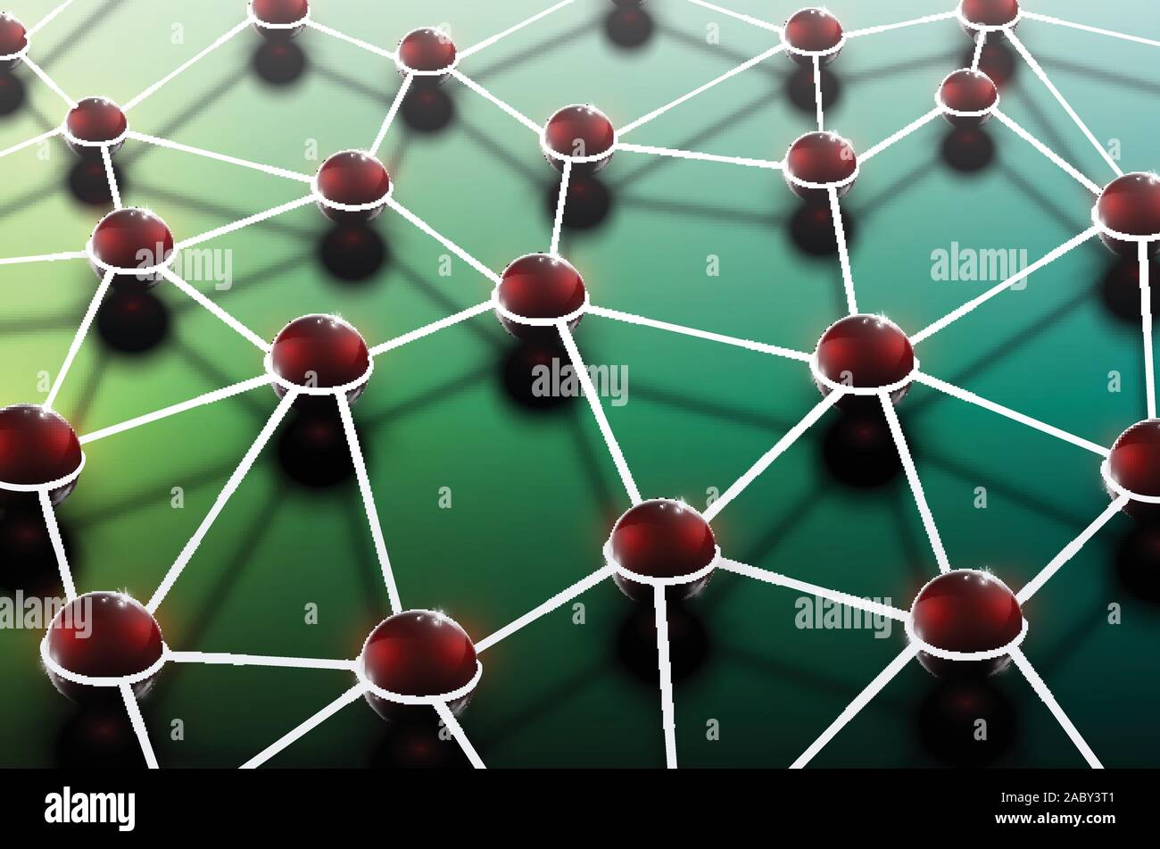 Abstract Polygonal Colorful Background With Connected Spheres And Lines Connection Structure