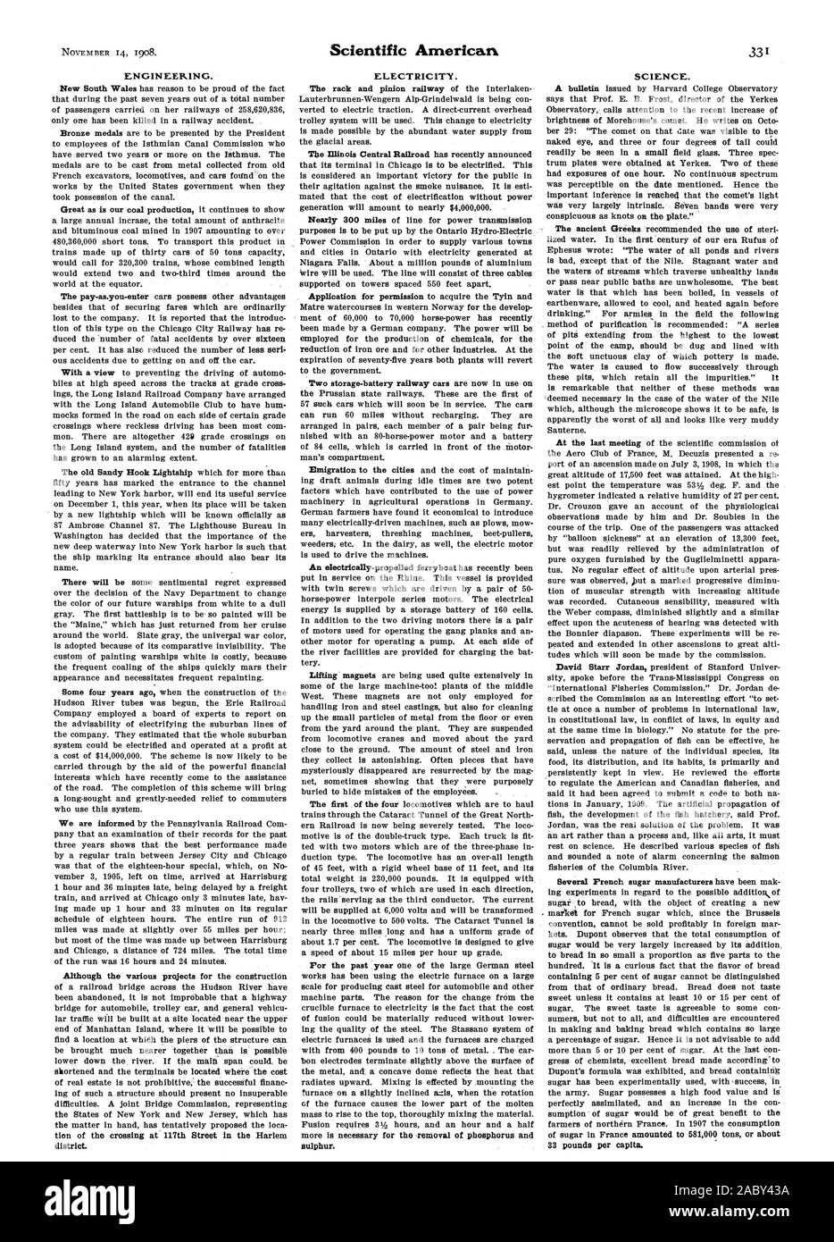 33 pounds per capita., scientific american, 1908-11-14 Stock Photo - Alamy
