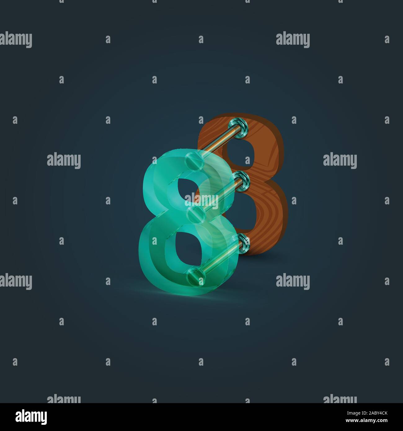 Number made by glass and wood, vector Stock Vector Image & Art - Alamy