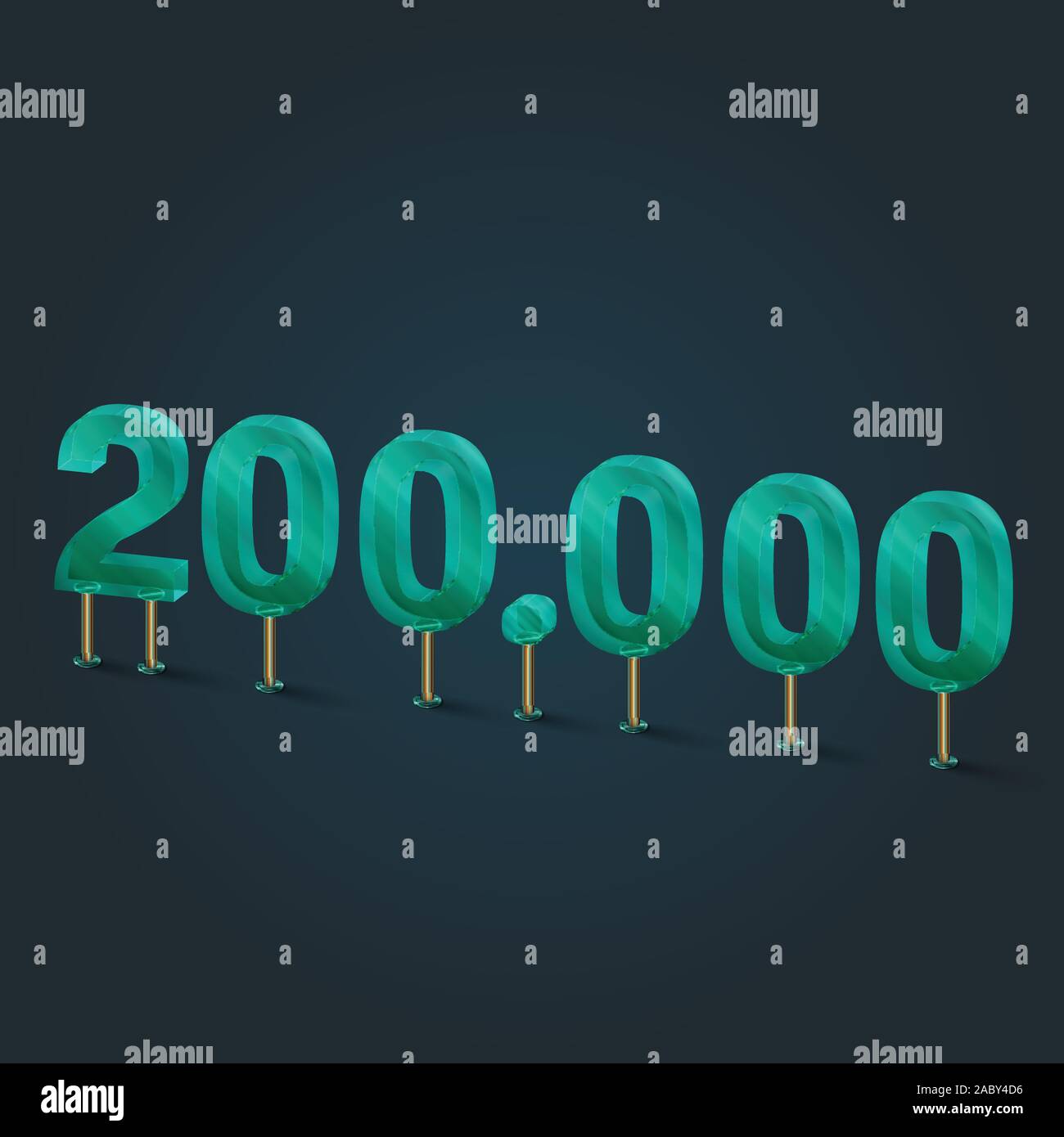 Number made by glass, vector Stock Vector Image & Art - Alamy