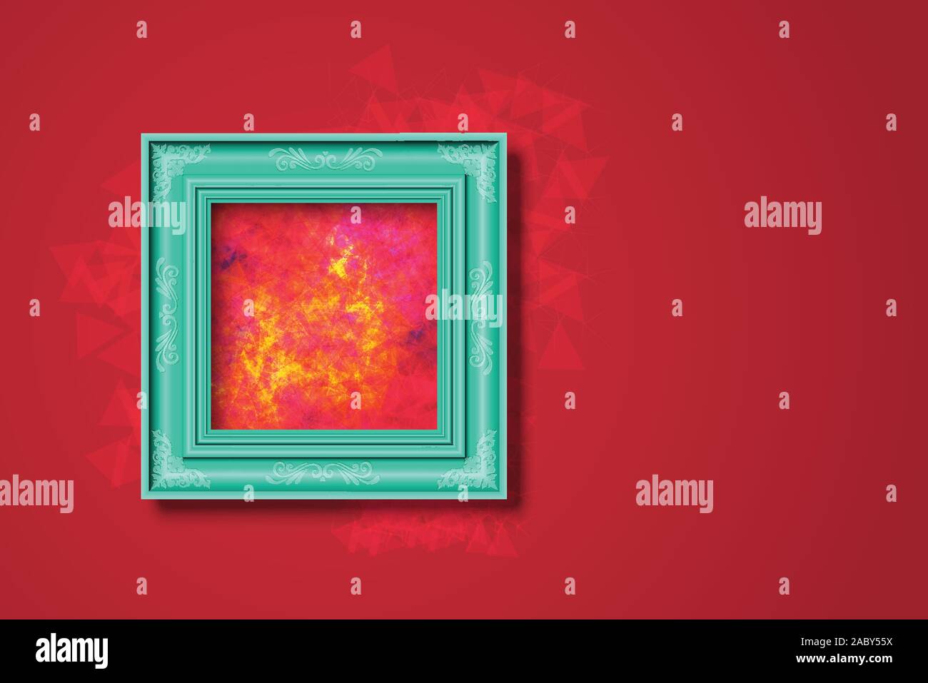 Antique square frame red Stock Vector Images - Alamy