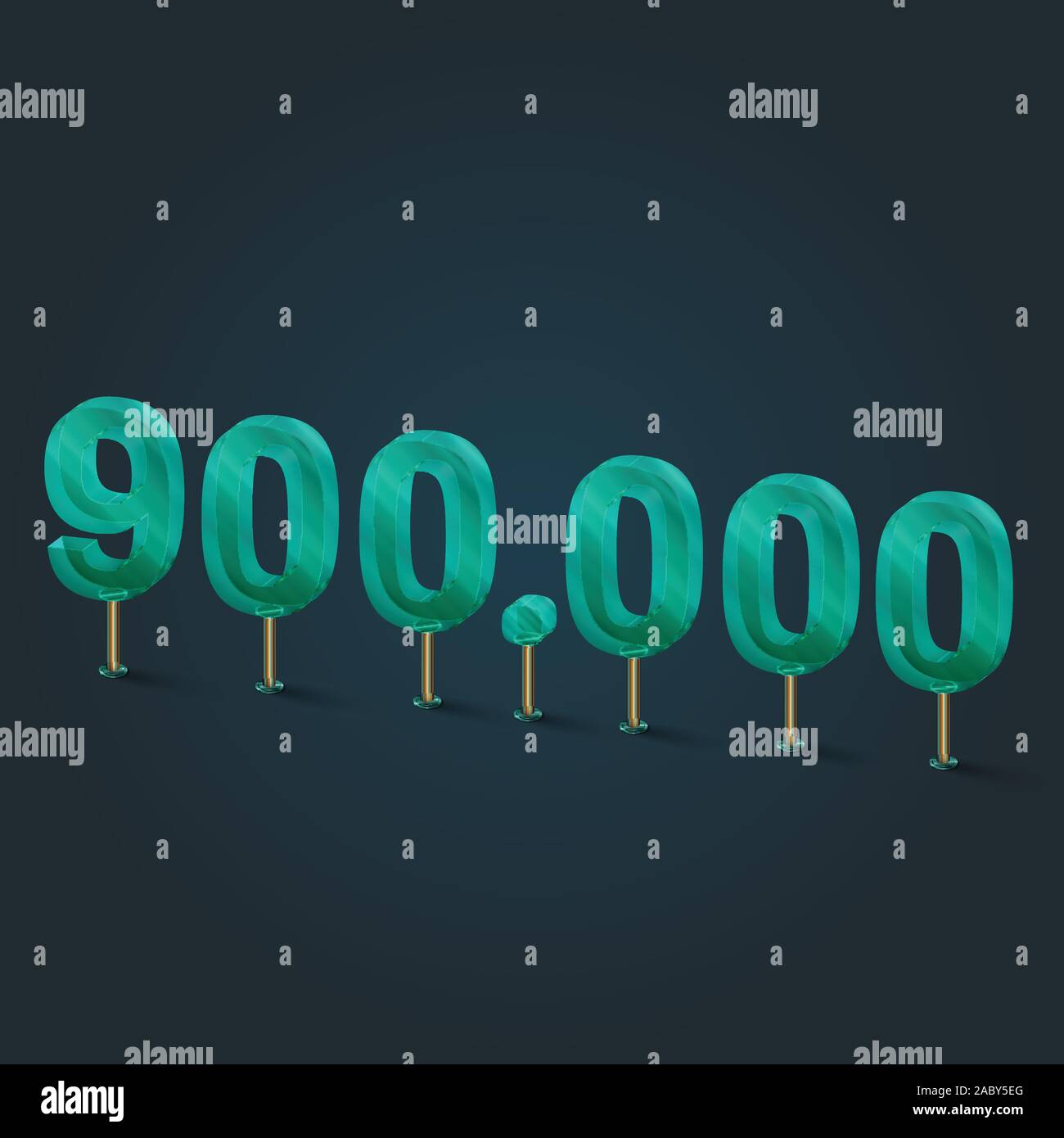 Number made by glass, vector Stock Vector Image & Art - Alamy