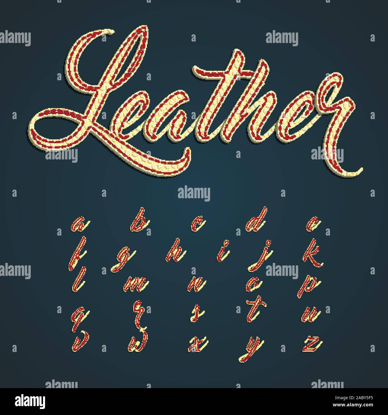 Leather font lowercase characters, vector Stock Vector Image & Art - Alamy