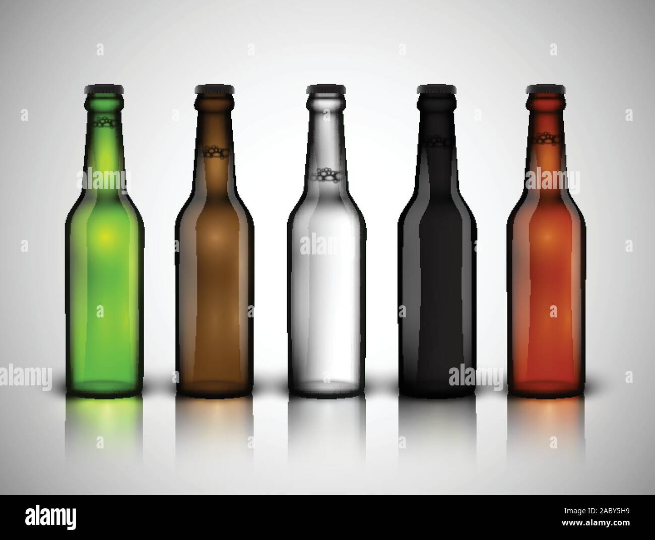 Different realistic bottle of beers, vector illustration Stock Vector ...