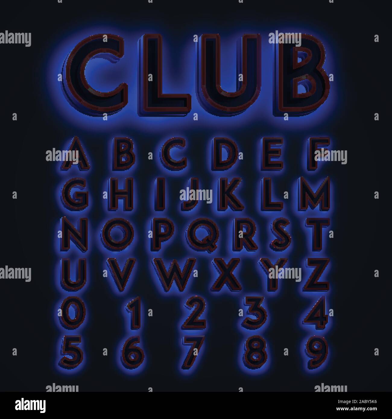 Blue 'CLUB' neon lights typeset, vector Stock Vector Image & Art - Alamy