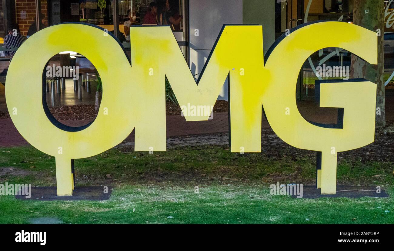 OMG sculpture on Beaufort St Northbridge Perth Western Australia Stock ...