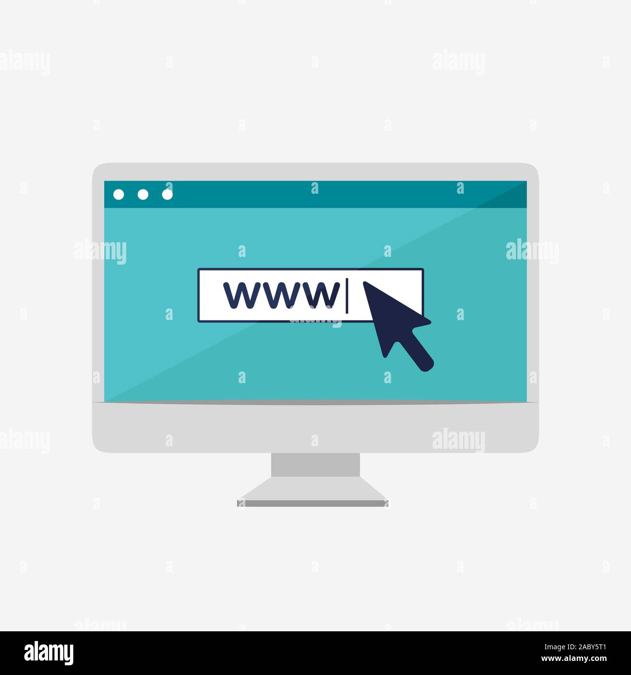 Simple browser window on the computer screen. Flat vector stock ...