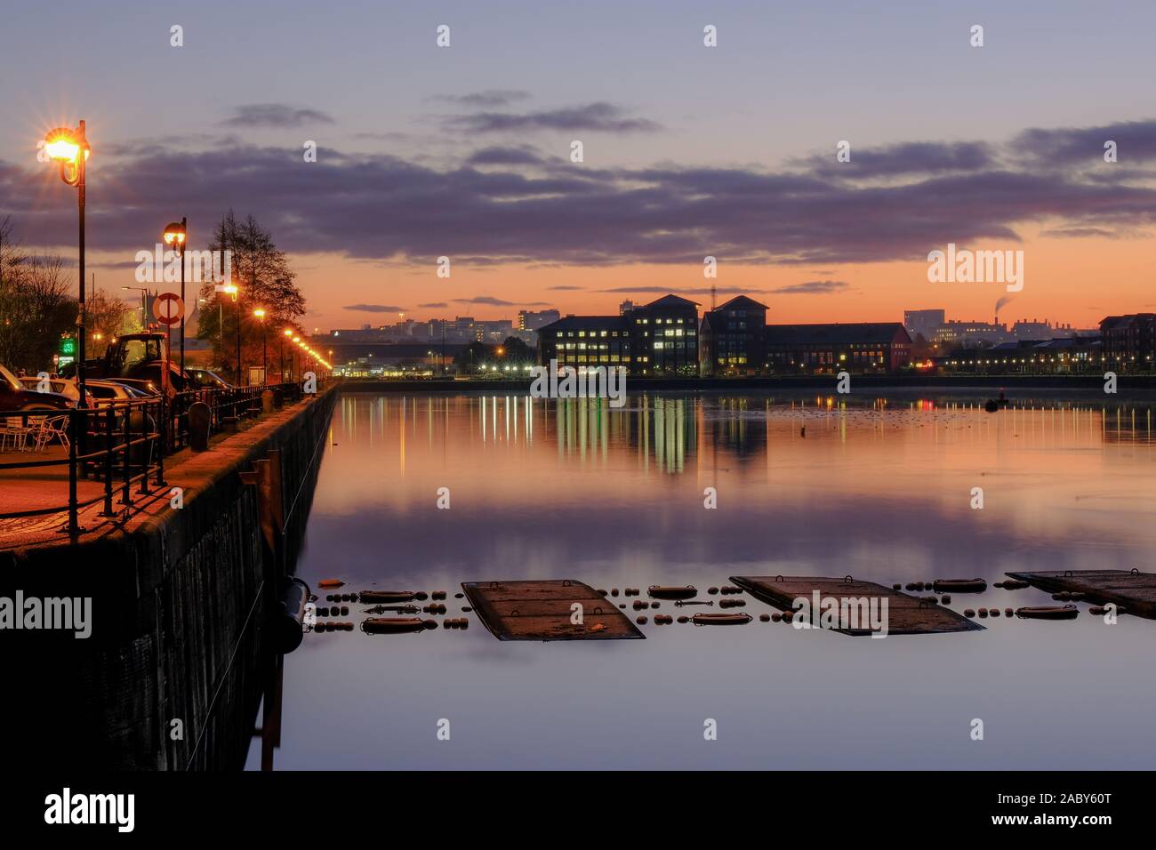 Preston Docks at Dawn Stock Photo - Alamy