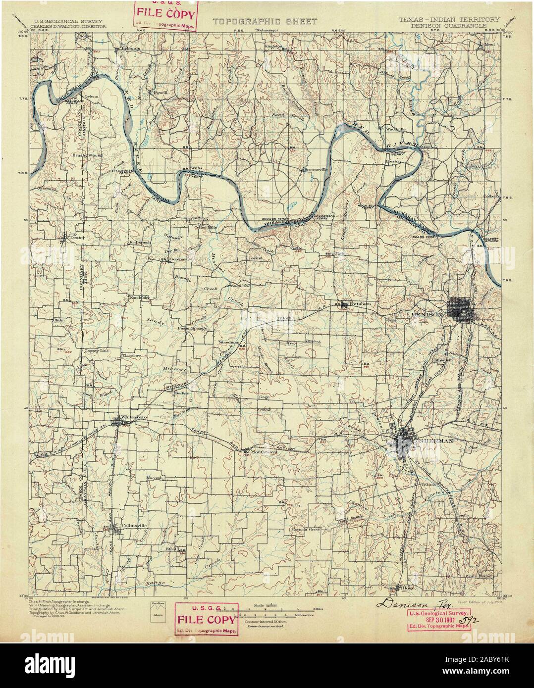 Denison map hi-res stock photography and images - Alamy