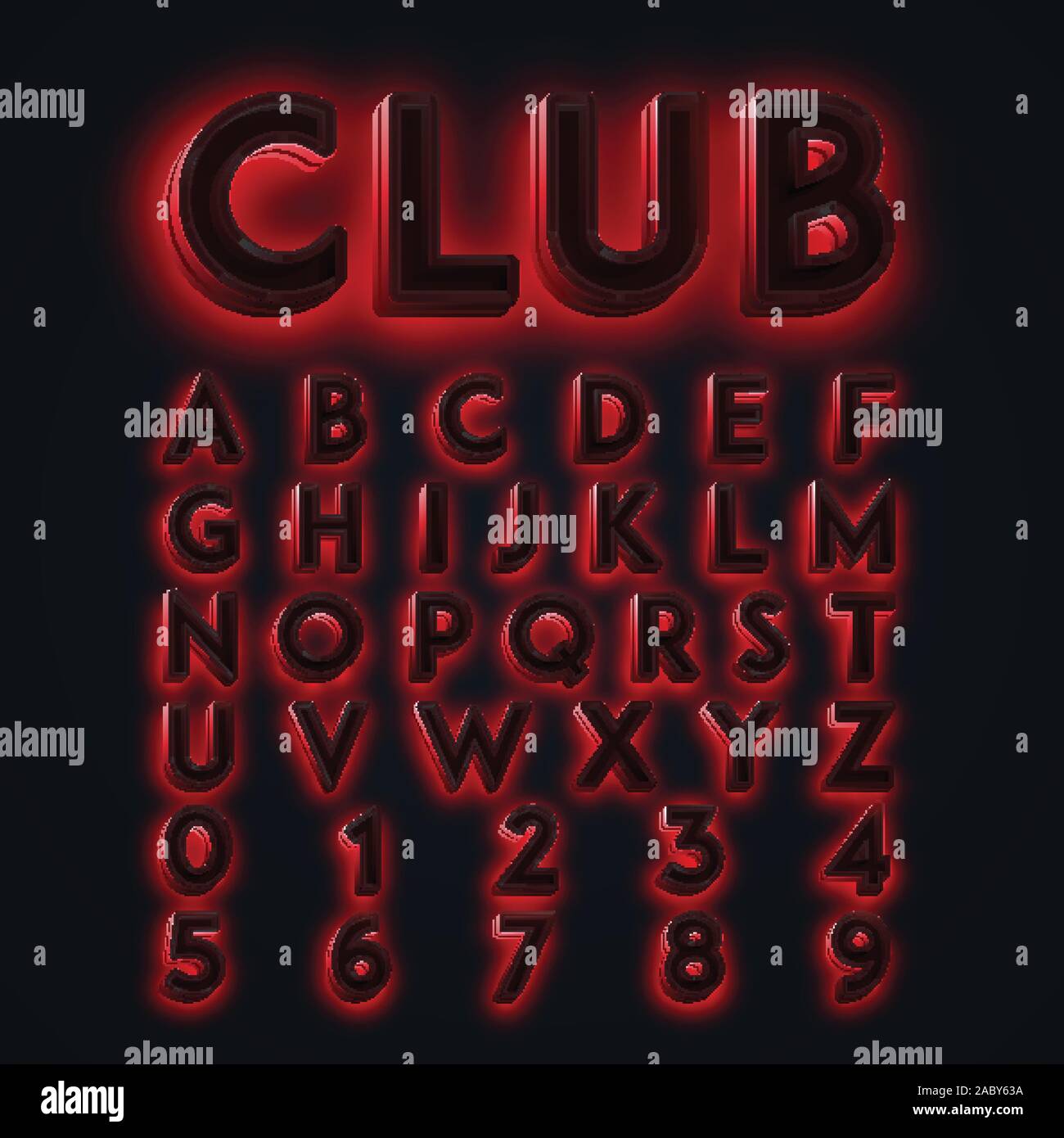 Red 'CLUB' neon lights typeset, vector Stock Vector Image & Art - Alamy