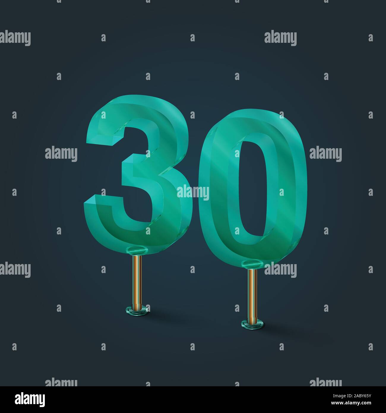 Number made by glass, vector Stock Vector Image & Art - Alamy