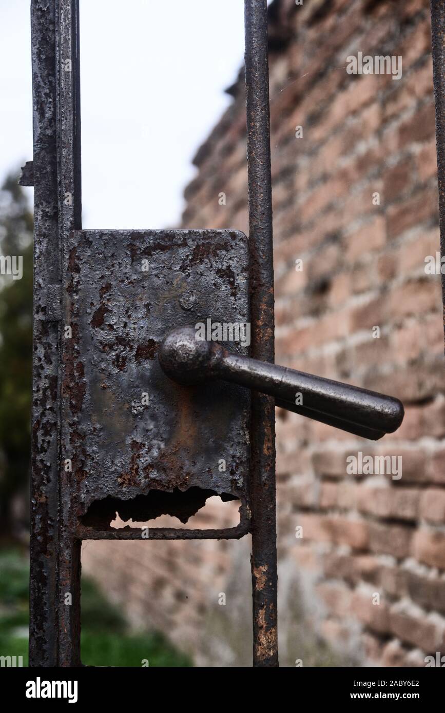 Rusty old metal gate Stock Photo - Alamy
