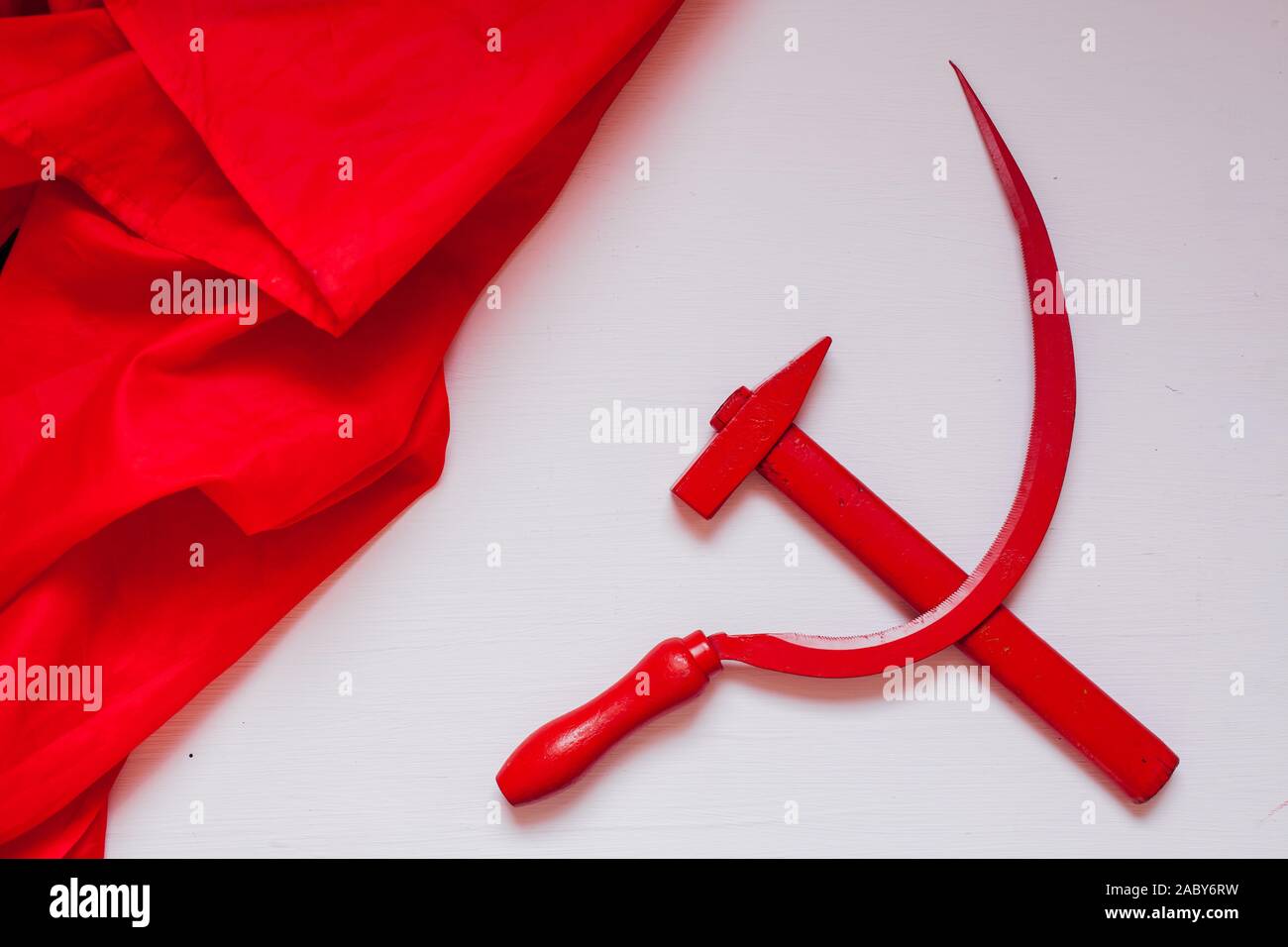 red sickle and hammer communism Soviet Union history revolution Stock ...