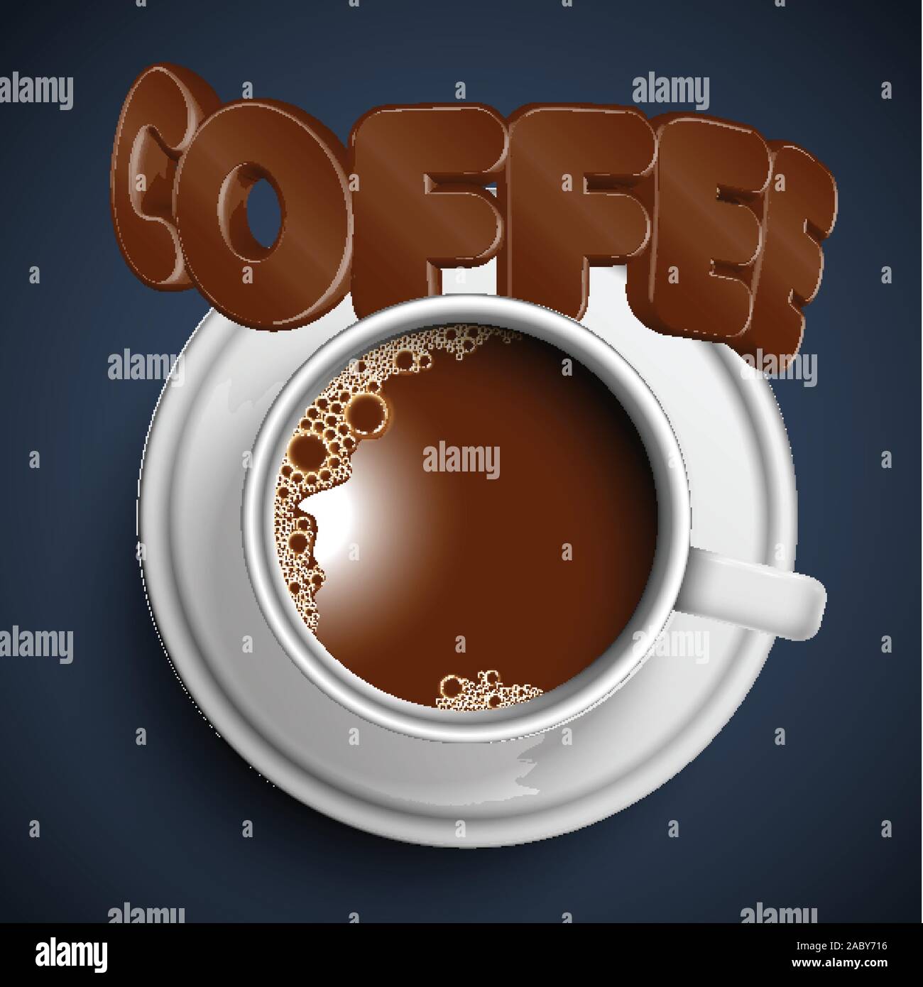 A cup of a realistic hot coffee with a huge whirl, vector Stock Vector ...