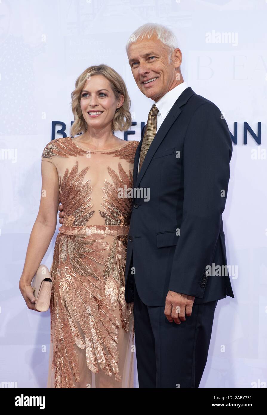 Matthias MUELLER (former management chairman of VW) with presenter Jule ...