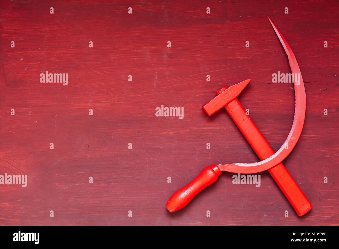 red sickle and hammer communism Soviet Union history revolution Stock ...