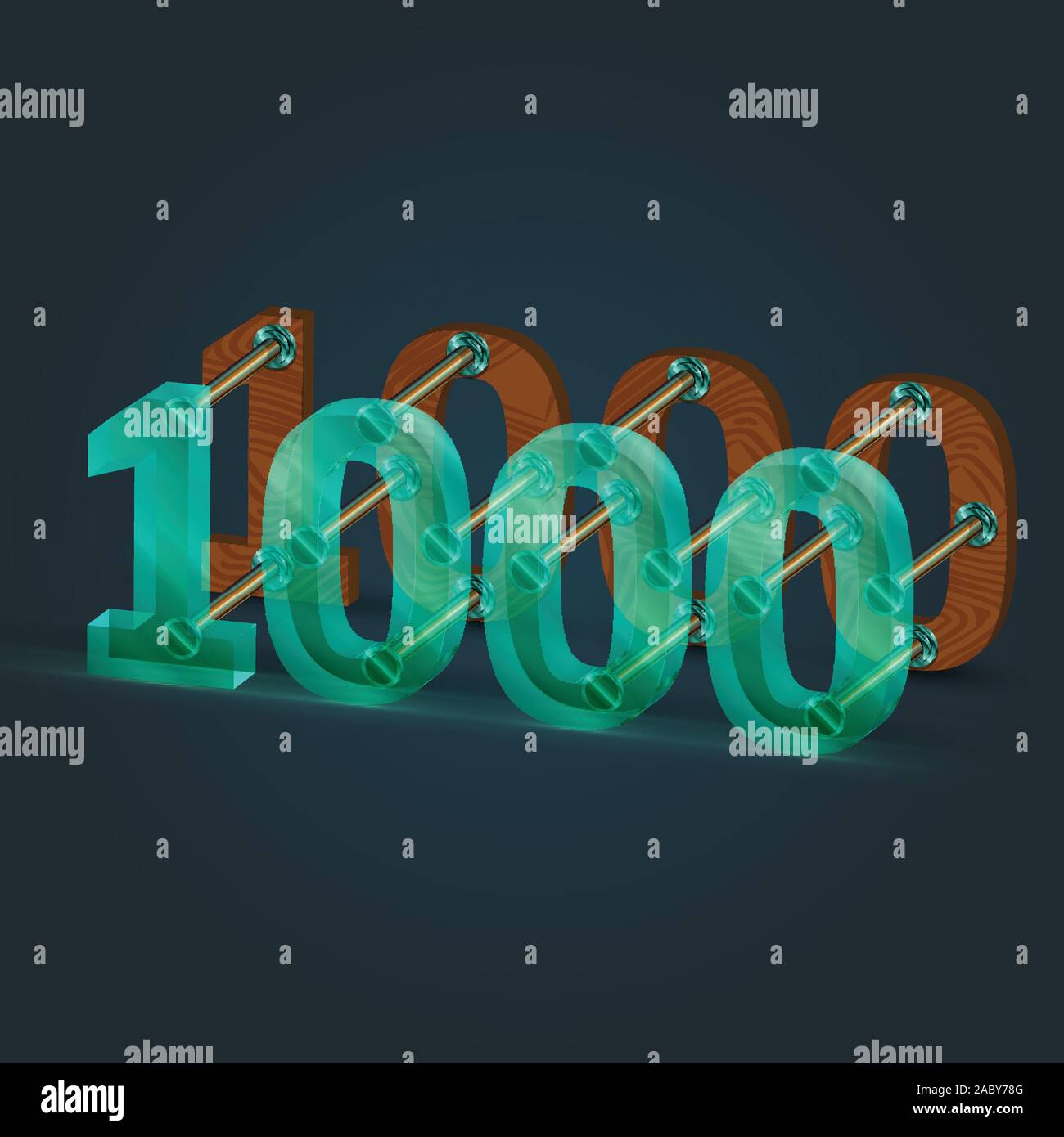 Number made by glass and wood, vector Stock Vector Image & Art - Alamy