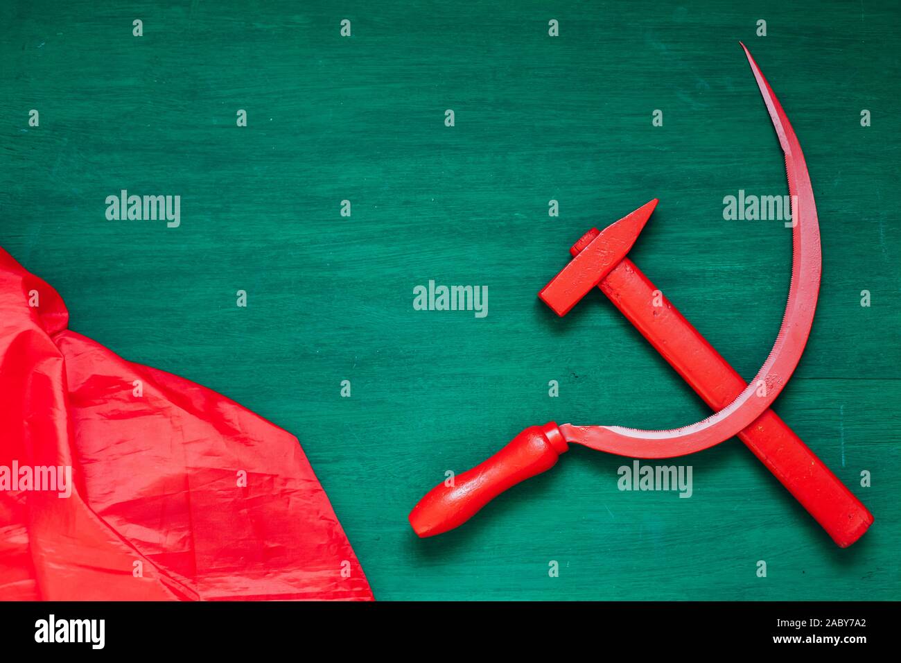 red sickle and hammer communism Soviet Union history revolution Stock ...