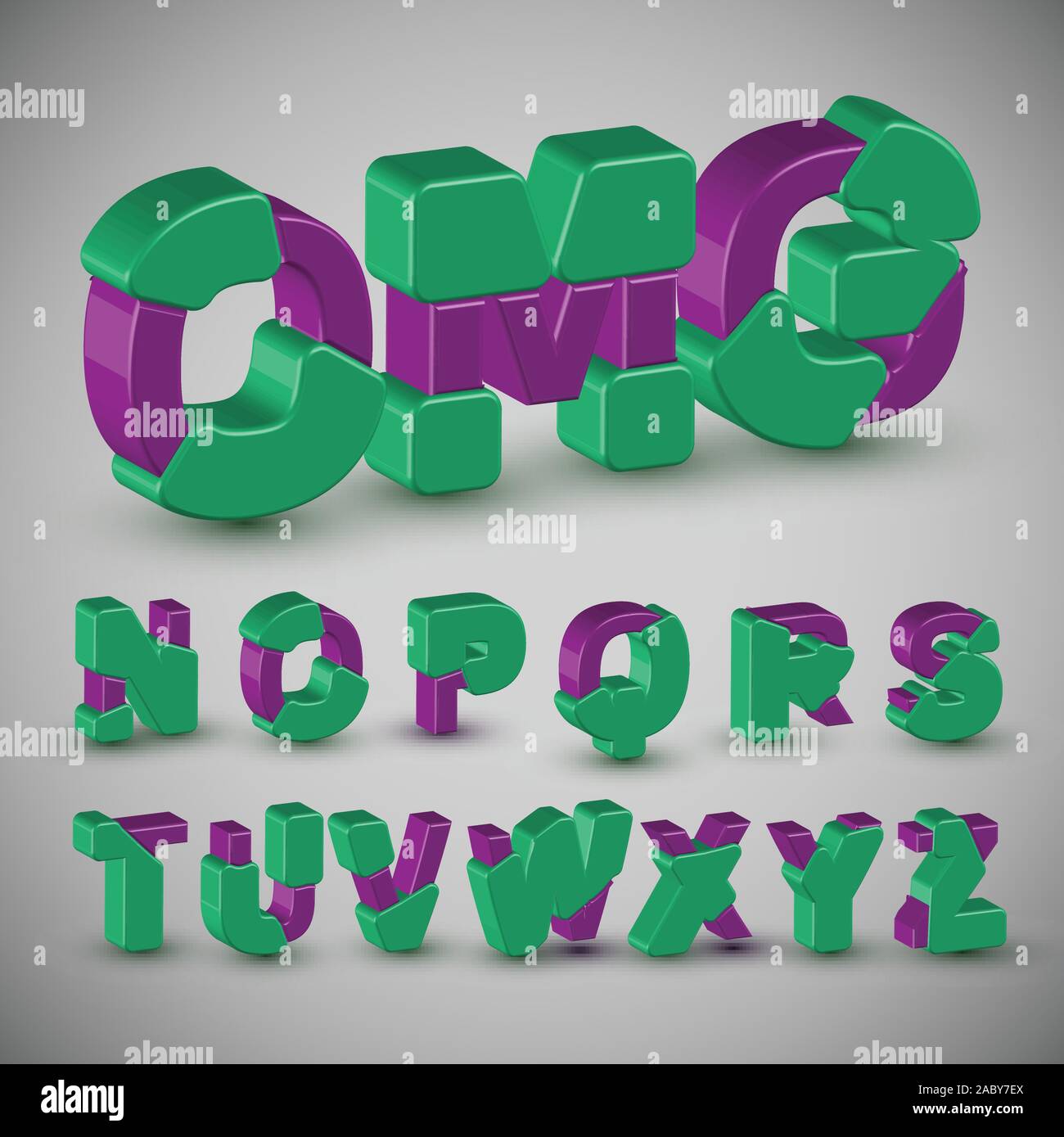 3D colorful character set from a typeset, vector Stock Vector Image ...