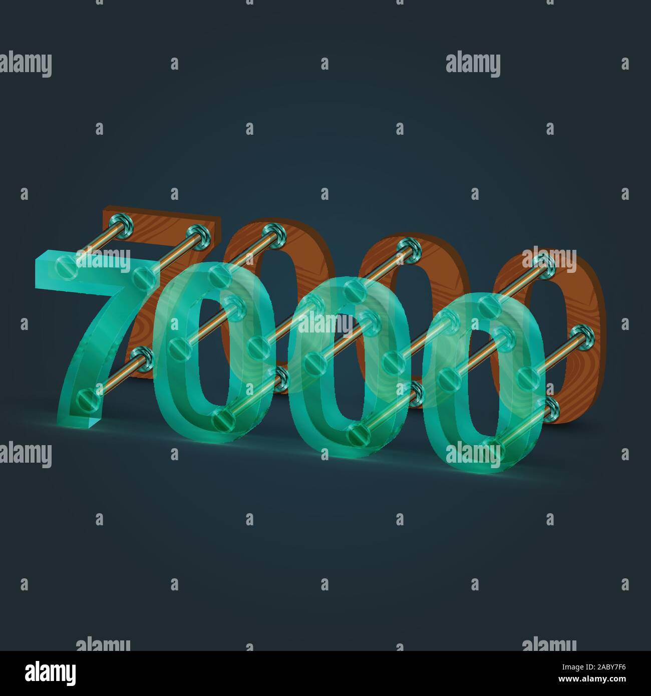 Number made by glass and wood, vector Stock Vector Image & Art - Alamy