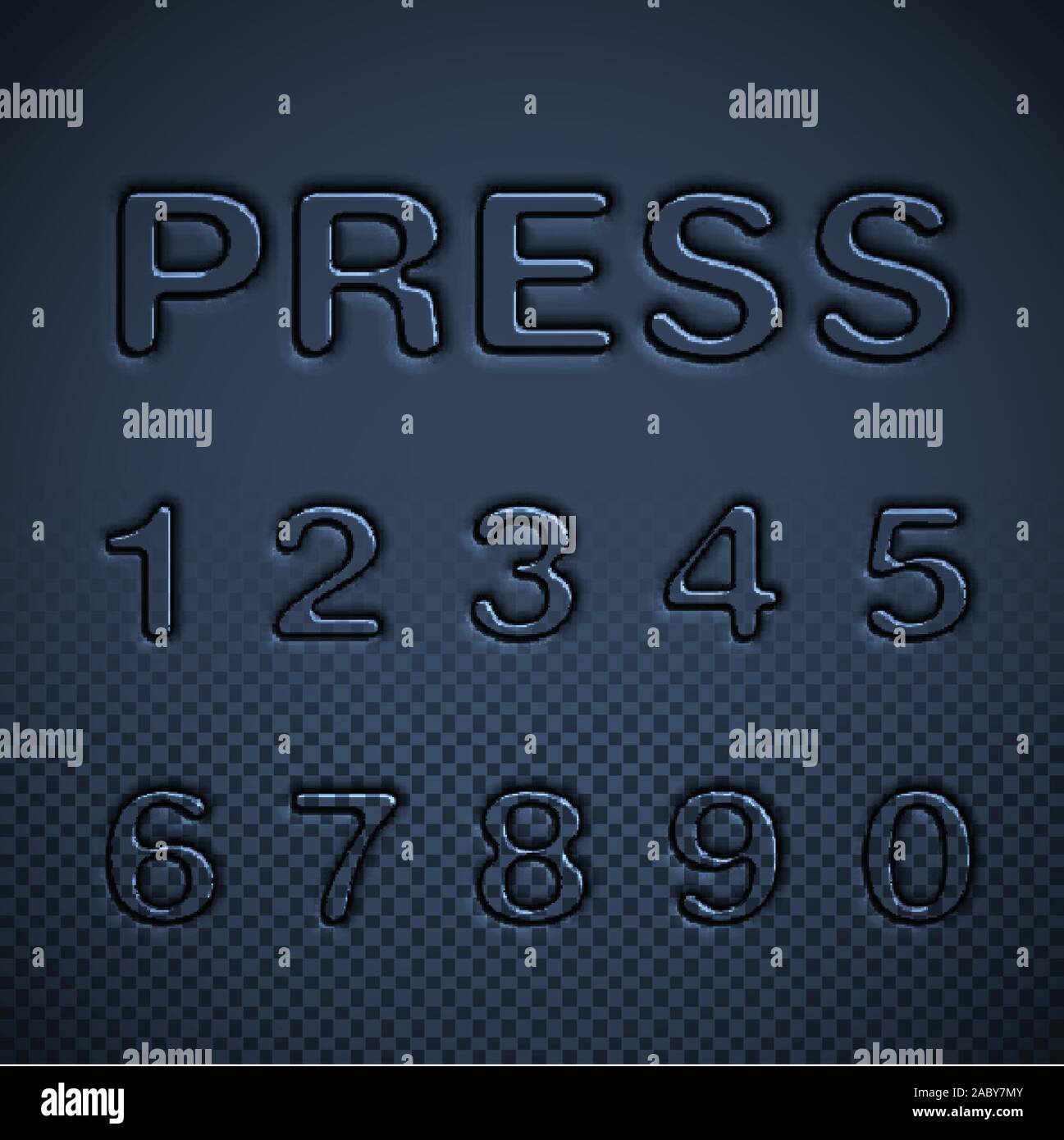 Pressed font set, vector illustration Stock Vector Image & Art - Alamy