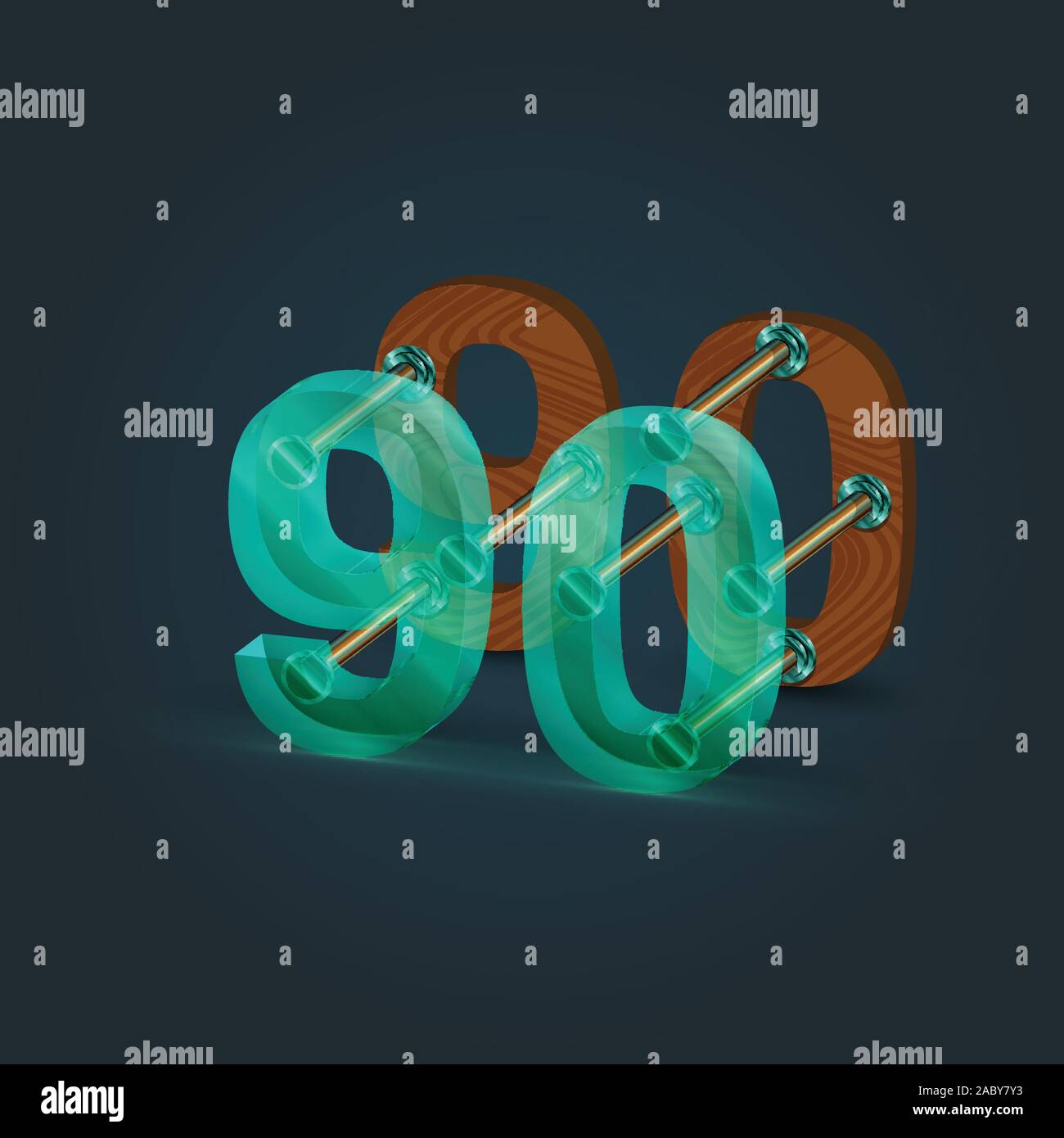 Number made by glass and wood, vector Stock Vector Image & Art - Alamy