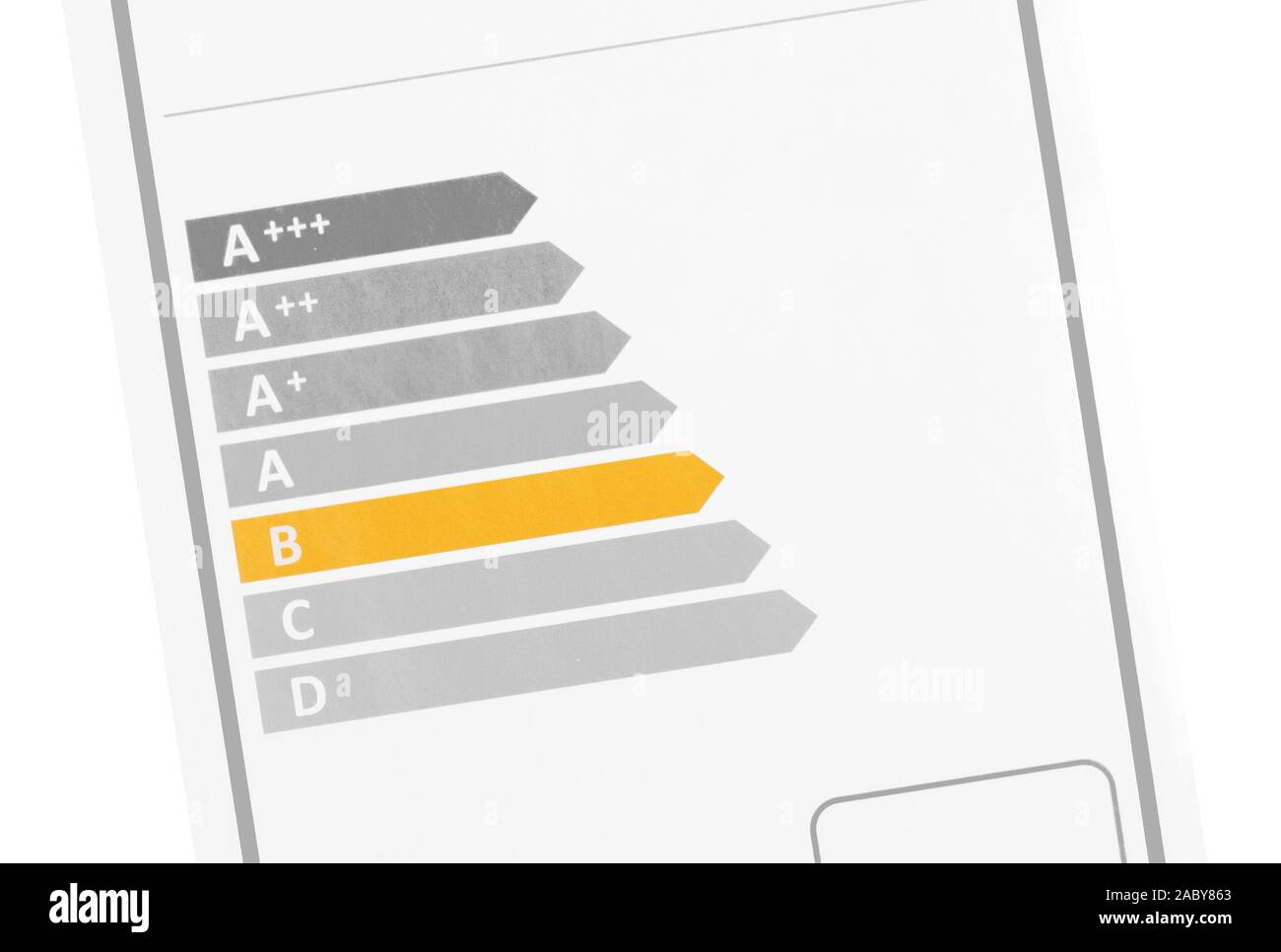 Energy label sticker, efficiency rating, isolated on white, B Stock ...