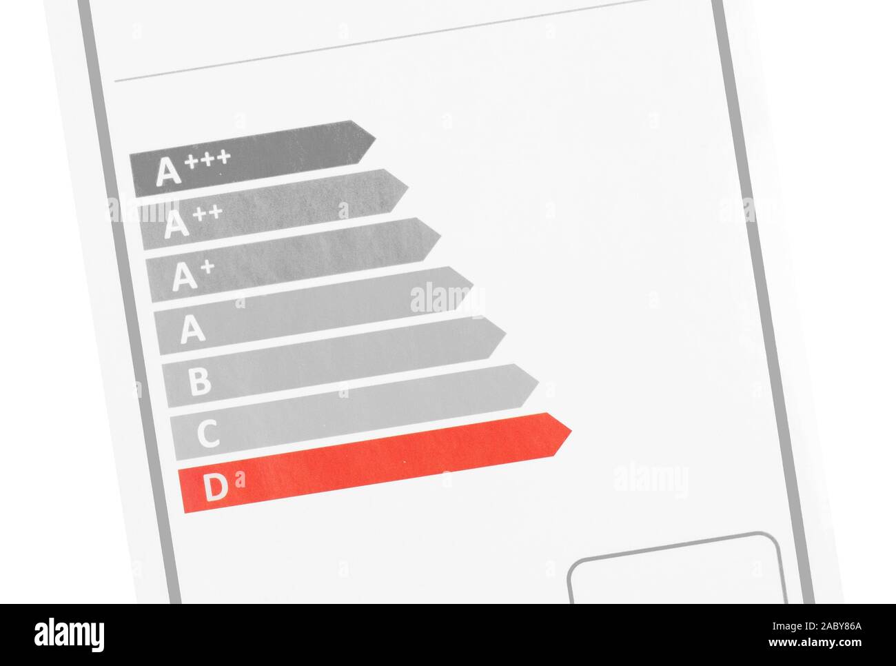 Energy label sticker, efficiency rating, isolated on white, D Stock ...