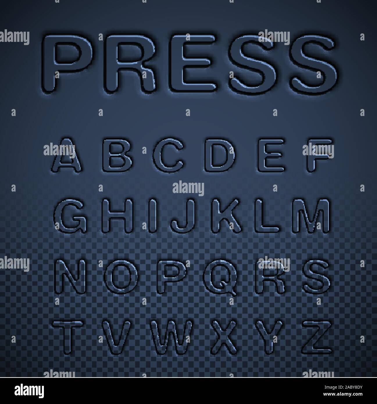 Pressed font set, vector illustration Stock Vector Image & Art - Alamy