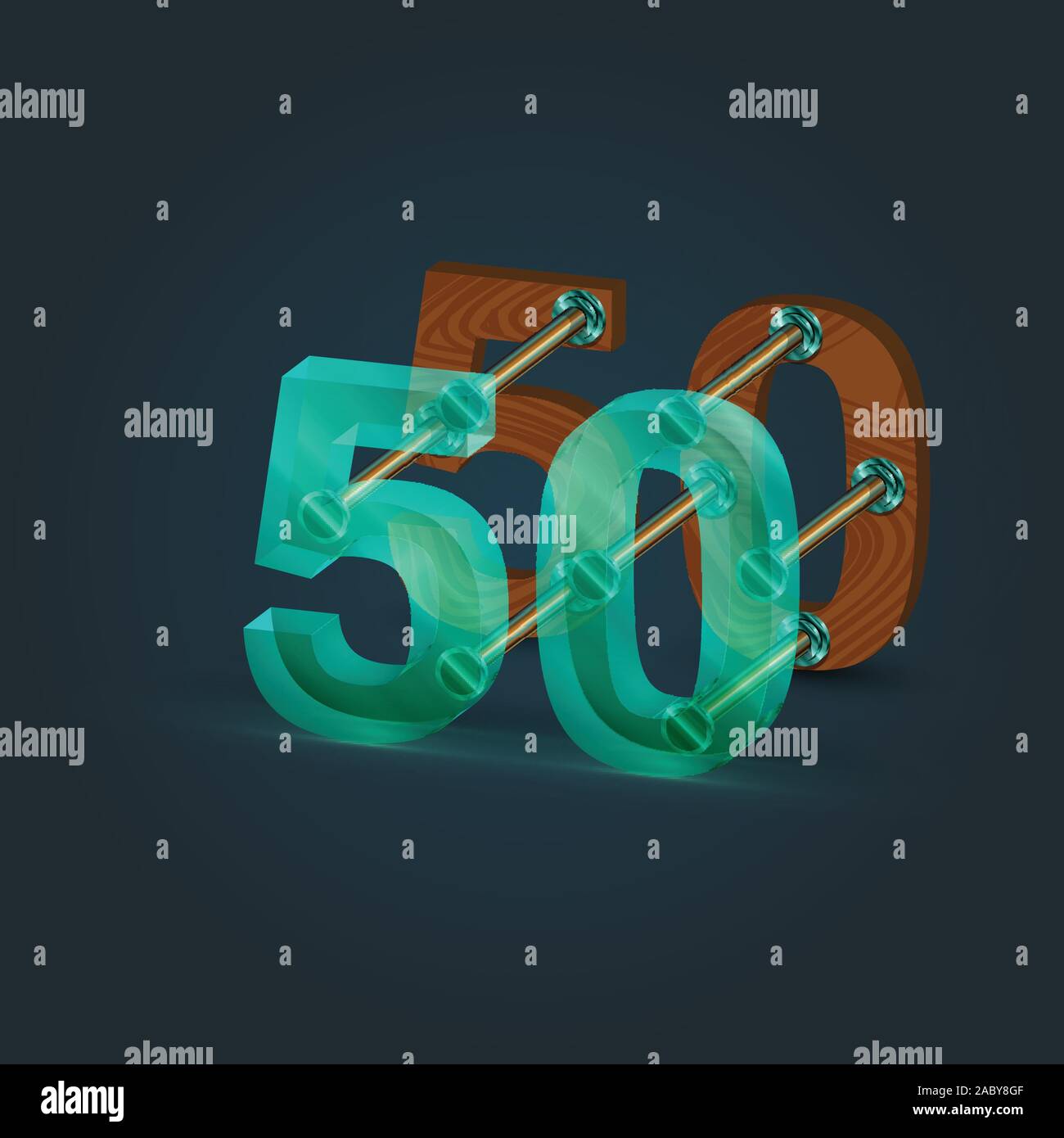 Number made by glass and wood, vector Stock Vector Image & Art - Alamy
