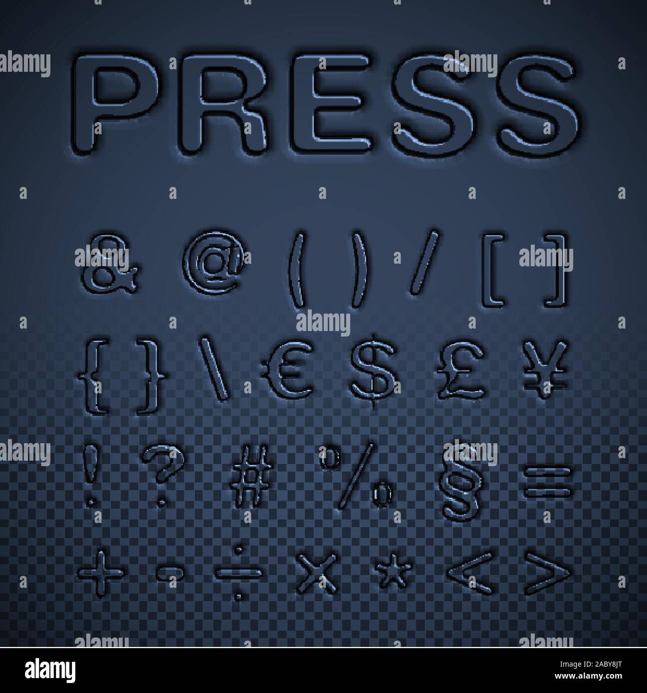Pressed font set, vector illustration Stock Vector Image & Art - Alamy