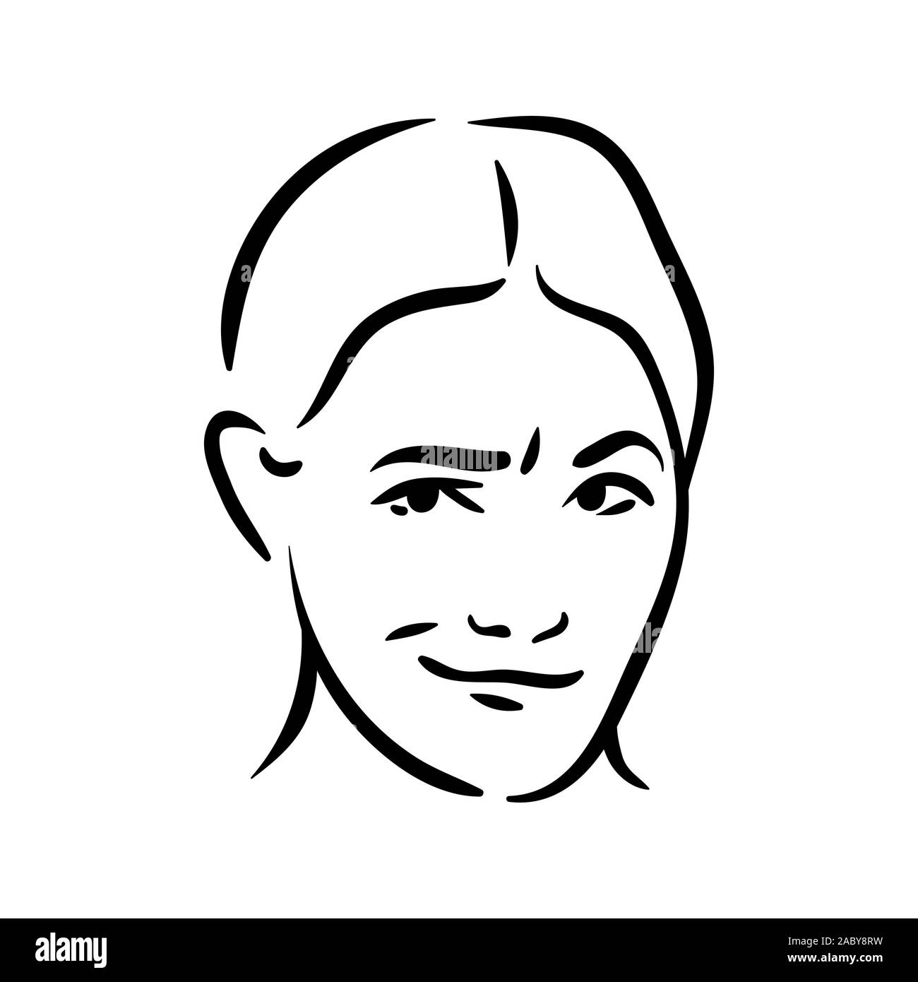 Sceptical face emotion icon on white background Stock Vector Image ...